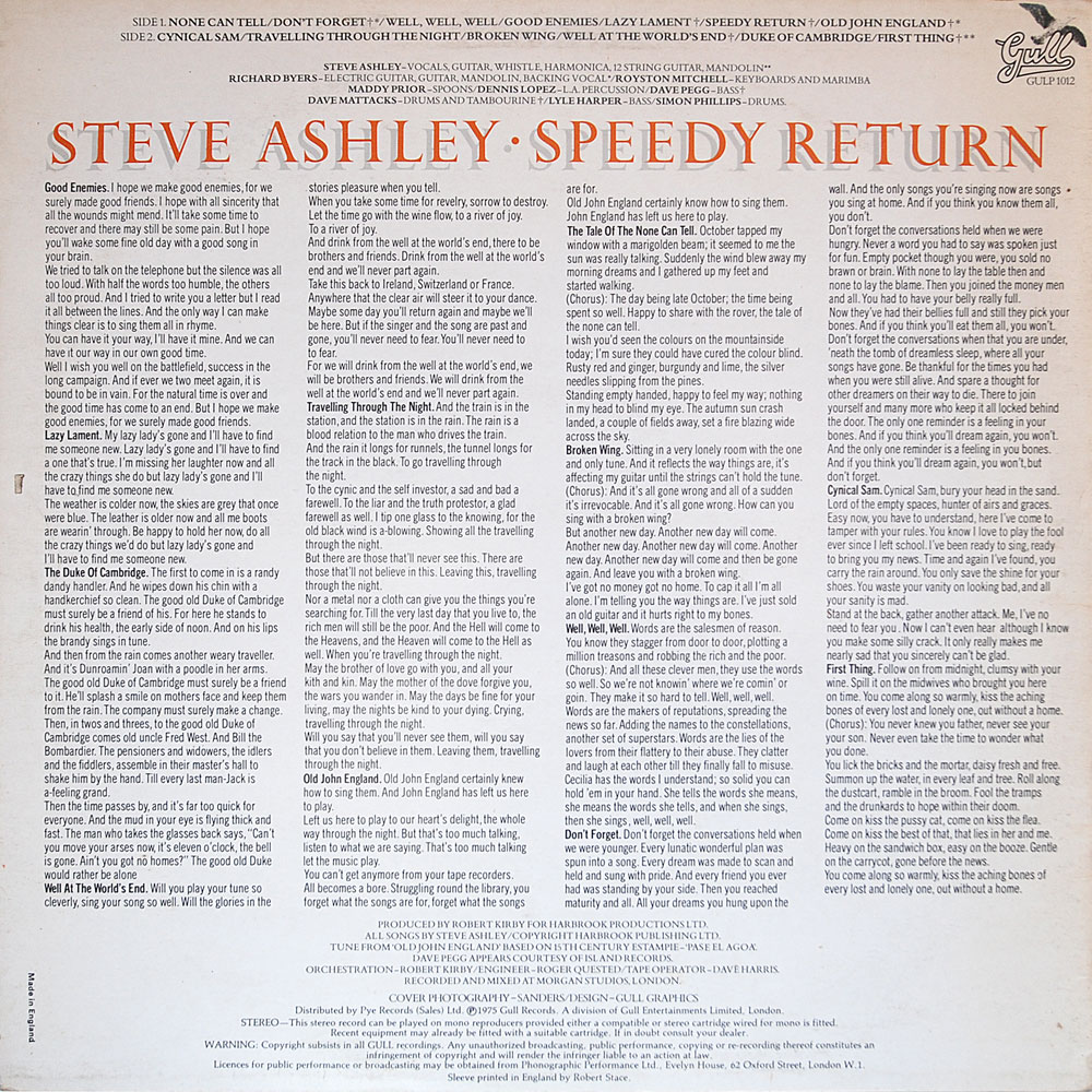 GULP 1012 – Steve Ashley | Rare Record Collector