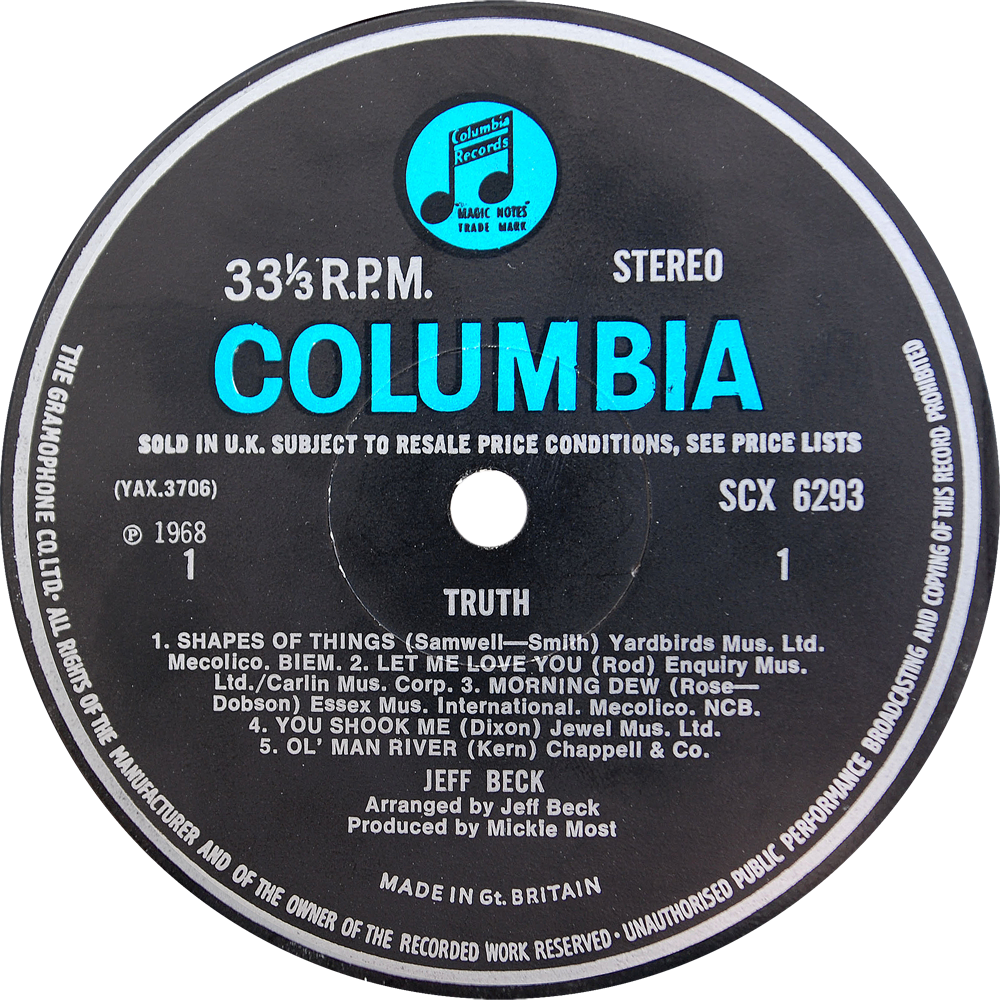 Columbia SCX 6293 – Jeff Beck | Rare Record Collector