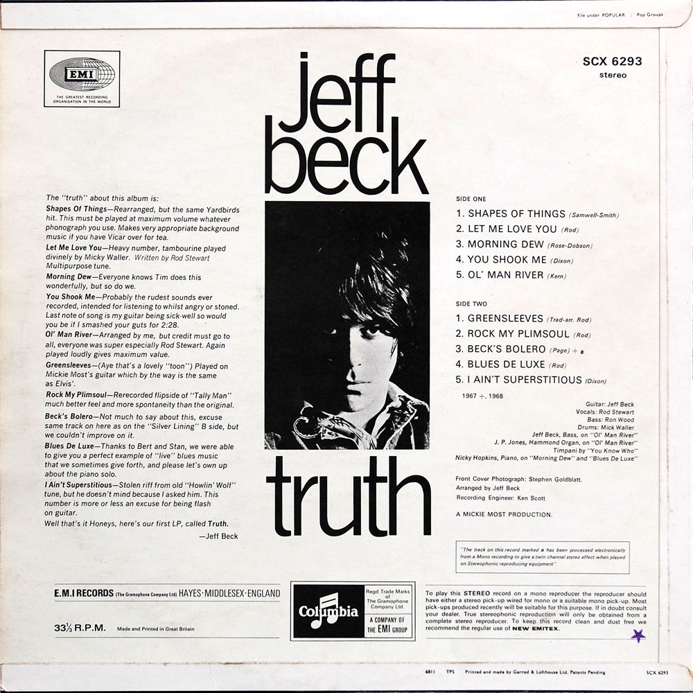 Columbia SCX 6293 – Jeff Beck | Rare Record Collector